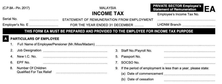 Where do I download LHDN Forms EA/8A/E/STD 2/PCB 2(II)?
