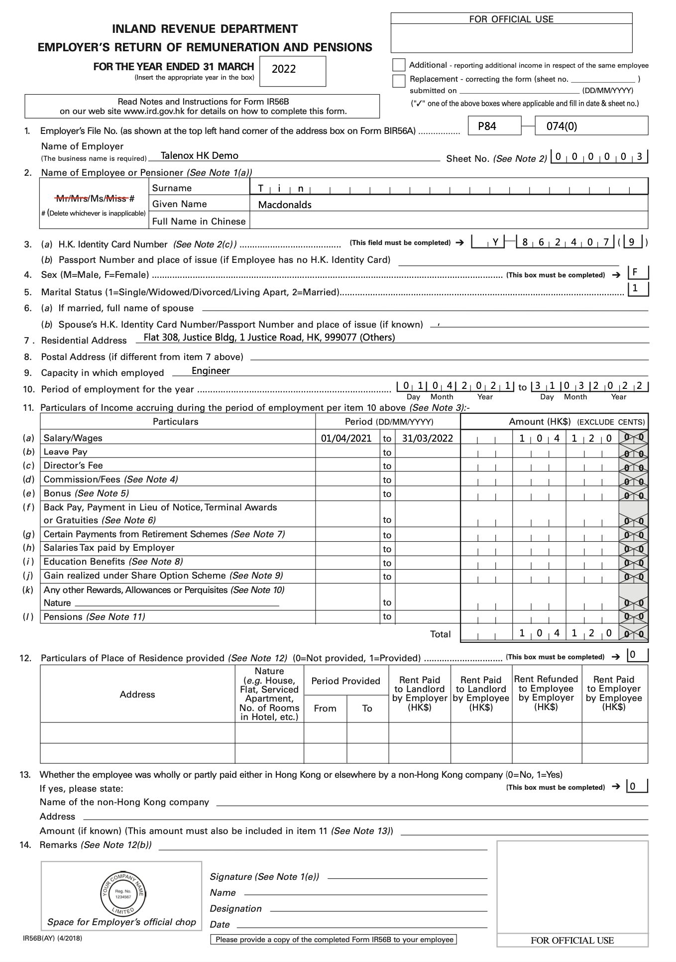 What is IR56B? Explanatory Notes & Filing with Talenox Free